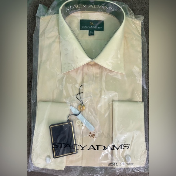Stacy Adams | Shirts | New Mens Stacy Adams Yellow Spread Collar Dress ...